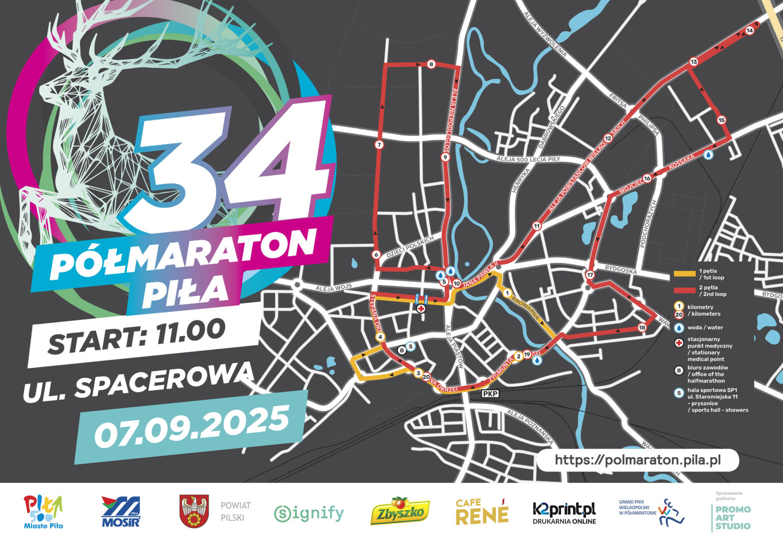 Mapa biegu - Półmaraton Piła